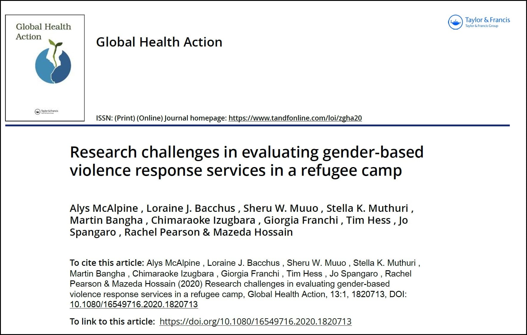 Research challenges in evaluating gender-based violence response ...